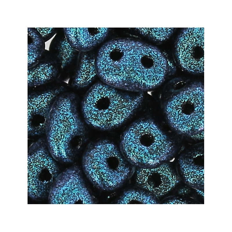 SuperDuo 2,5x5 mm Dark Capri Blue Mat x10g - Perles & Co
