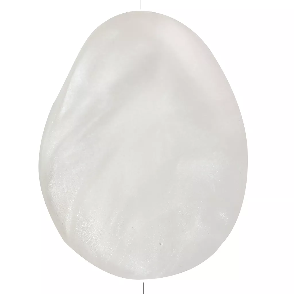 Perle Plate Irrégulière En Résine Translucide 22x17 Mm Blanc Nacré X1
