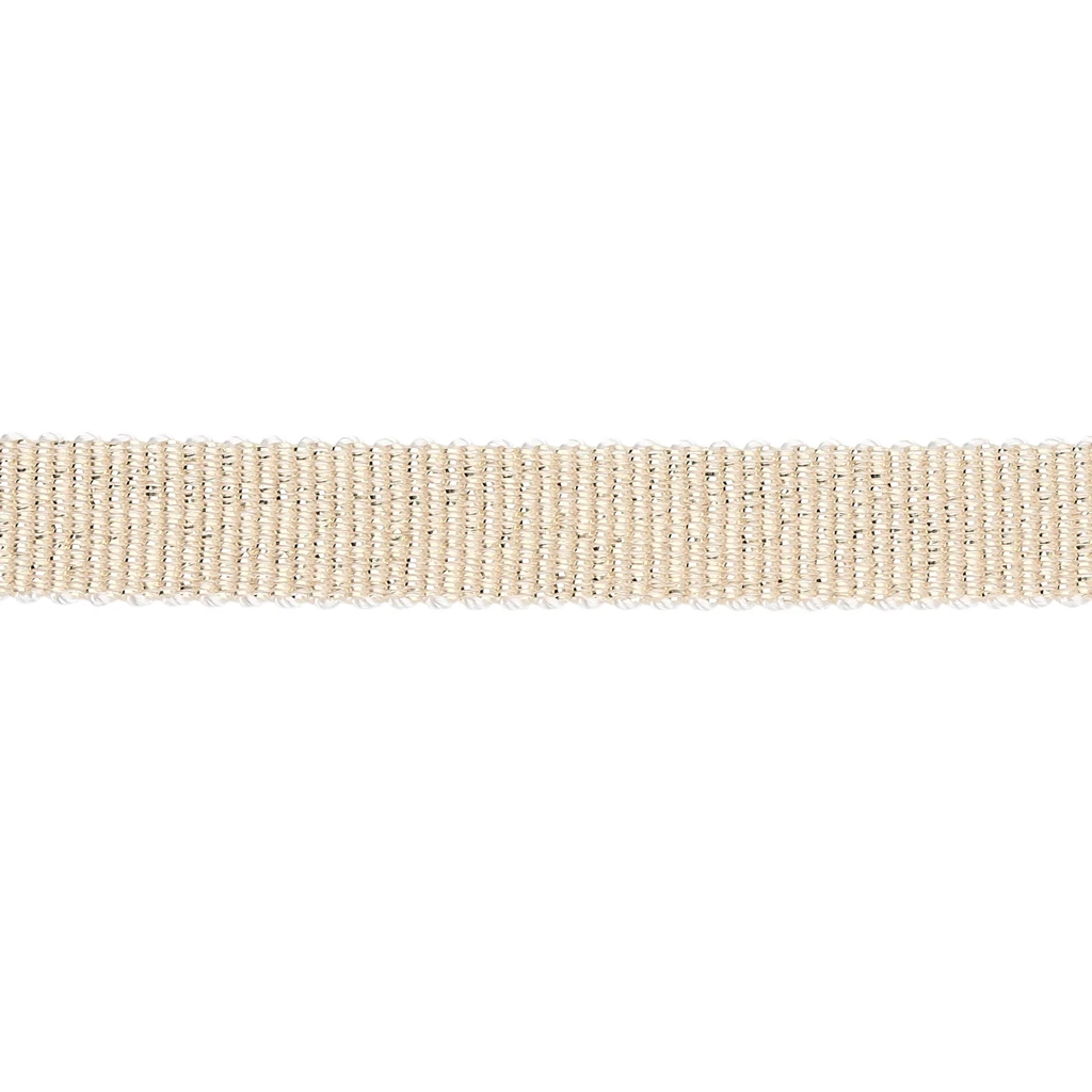 Ruban métallisé Mokuba 9 mm - Light Gold fil doré x50cm - Perles & Co