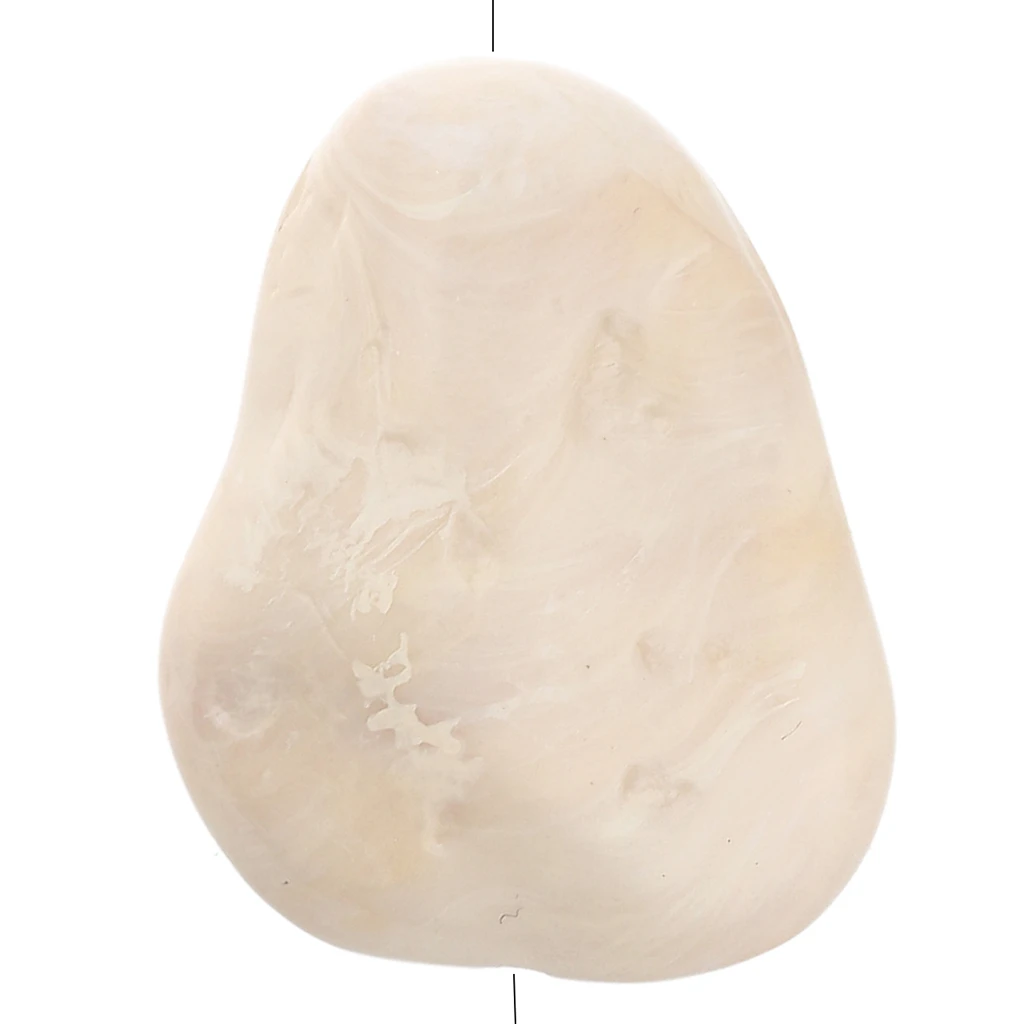 Perle plate irrégulière texturée 29x24 mm en résine opaque - Crème ...