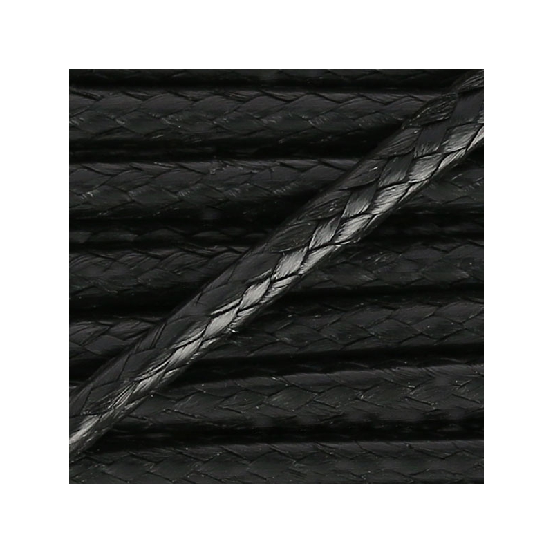 Cordon polyester type snake cord 2 mm Noir x2m - Perles & Co