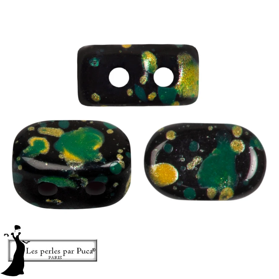 Perles en verre Lipsi® par Puca® 4x6 mm - Enamel Green x10g - Perles & Co