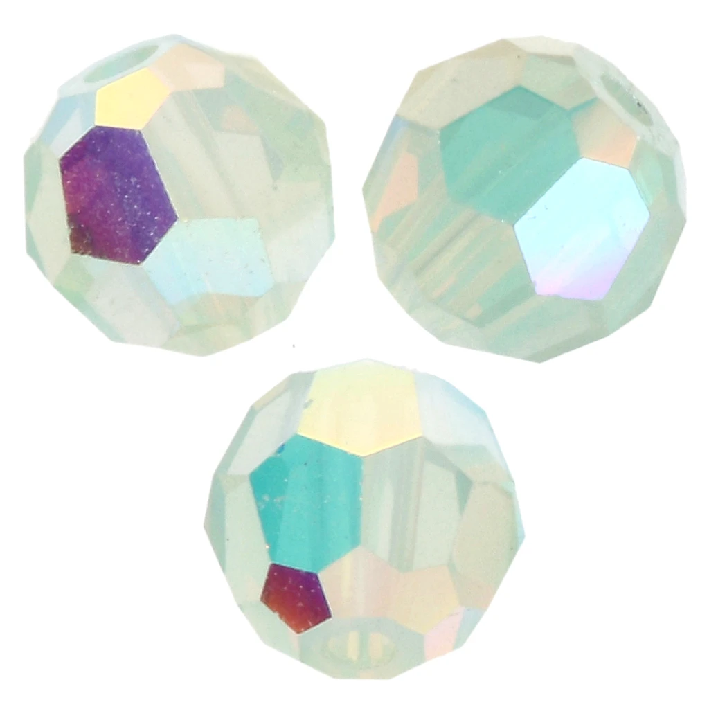 Perles rondes PureCrystal 5000 4 mm - Chrysolite Opal AB 2X x20 ...