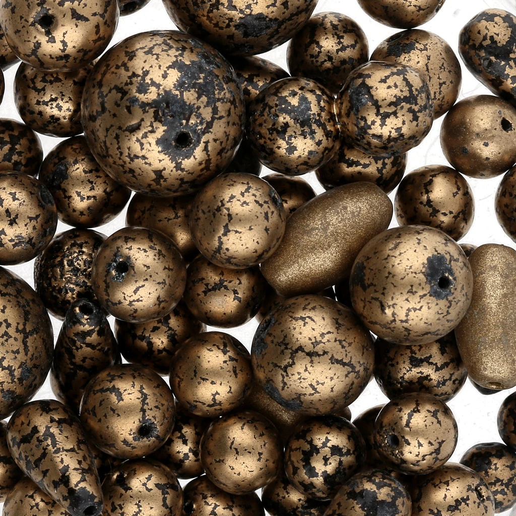 Assortiment de perles de bohème - Mix Gold Metallic x50g - Perles & Co