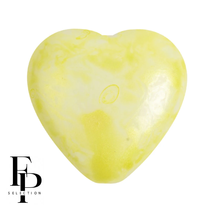 Perle coeur en verre 16x15 mm - Mishmash Lemon x1 - Perles & Co