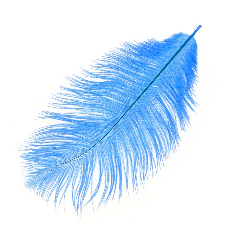 Plume d'autruche 15-20 cm Light Sapphire x1 - Perles & Co