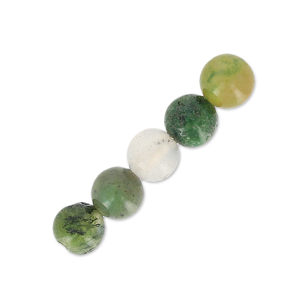 Perles rondes 6 mm pierre gemme Agate Indienne x15 - Perles & Co