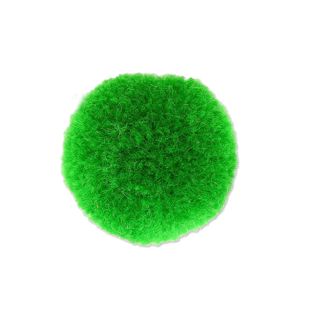 Pompon rond synthétique 2 cm Vert x1 - Perles & Co