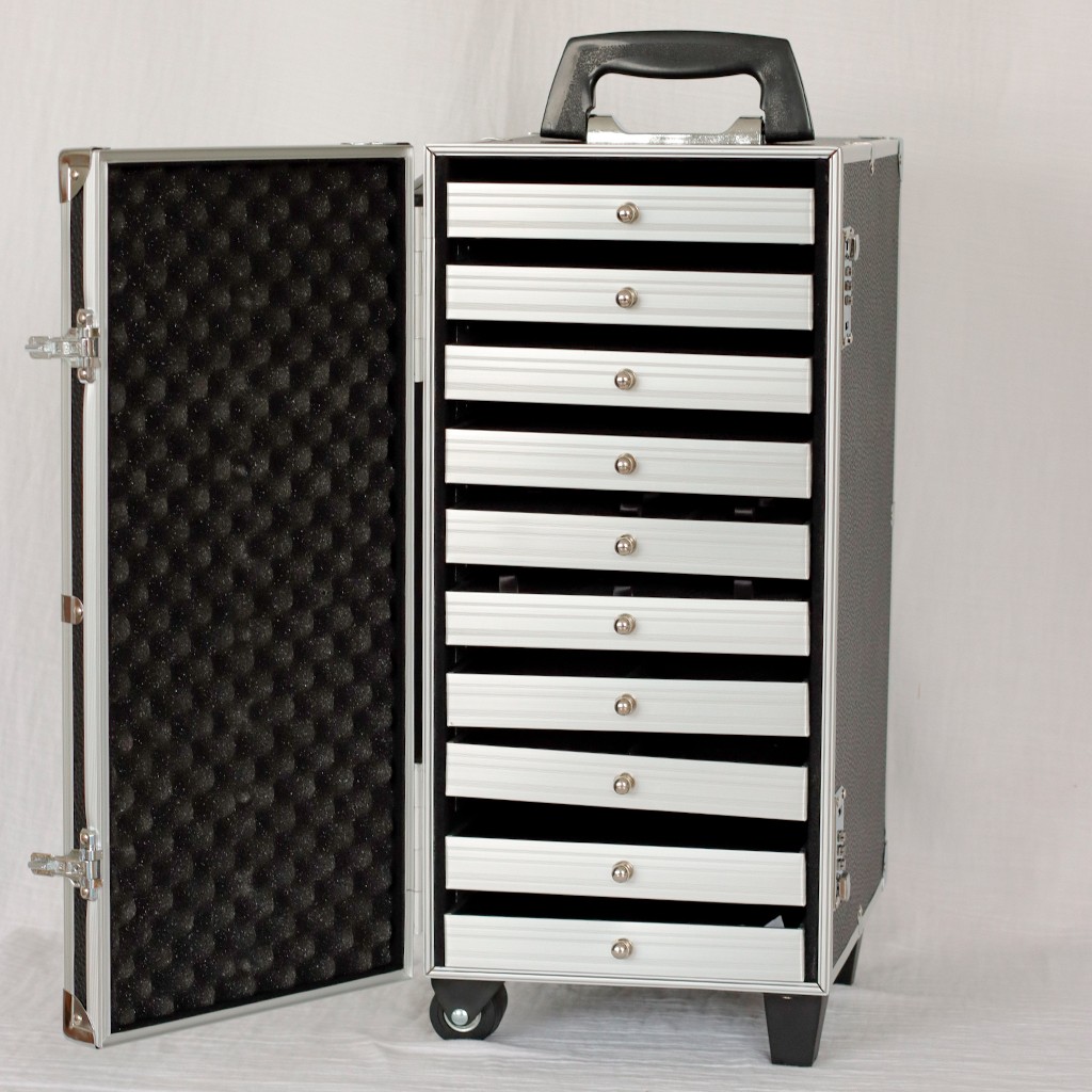 Valise transport bijoux avec plateaux 51x23x33.5 cm - Noir x1 - Perles & Co