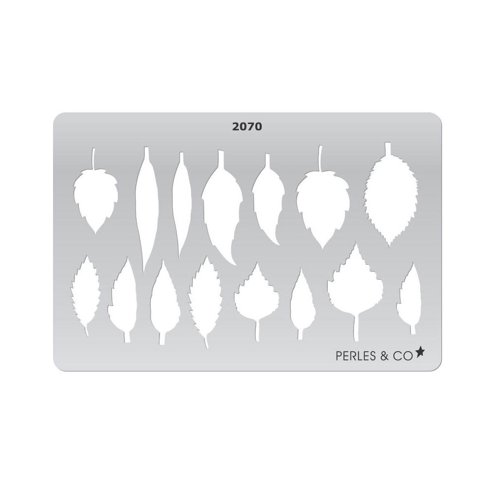 Gabarit rigide pour pâte polymère 152x100 mm motifs Feuilles - Perles & Co