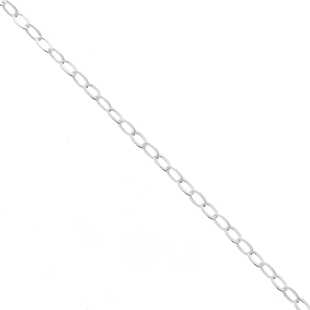 Chaîne maille Forçat limée 3 mm en Argent 925 x1m - Perles & Co