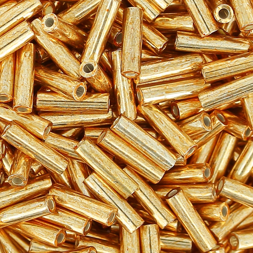 Bugles Miyuki 6 mm BGL-1053 - Galvanized Gold Metallic x10g - Perles & Co