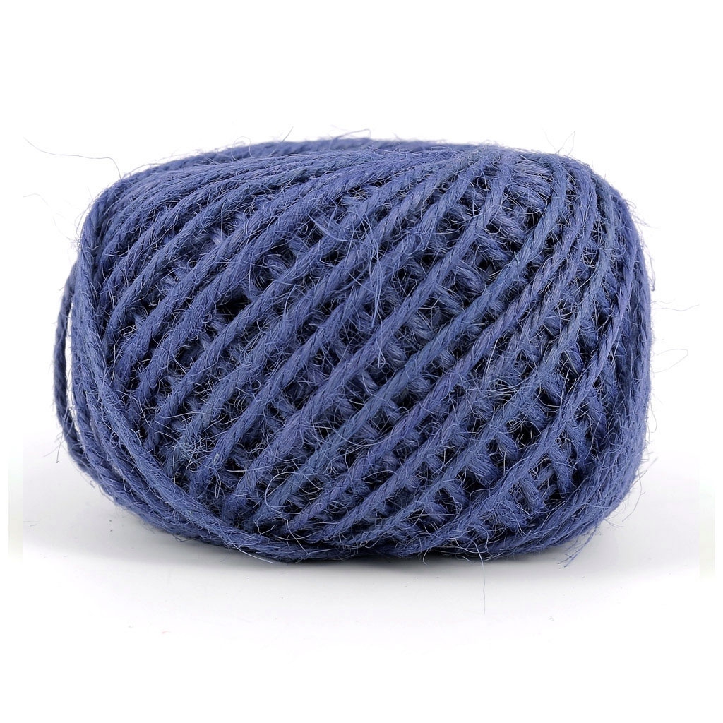 Corde de jute 2 mm Bleu x40m - Perles & Co
