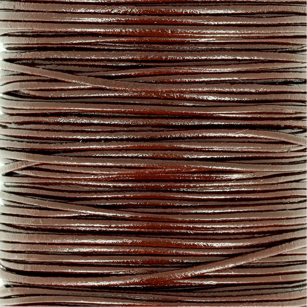 Cordon cuir européen 1 mm Brun x1 m - Perles & Co