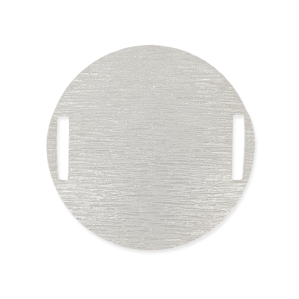 Intercalaire disque rond incurvé et texturé 29 mm Placage argent fin x1 ...